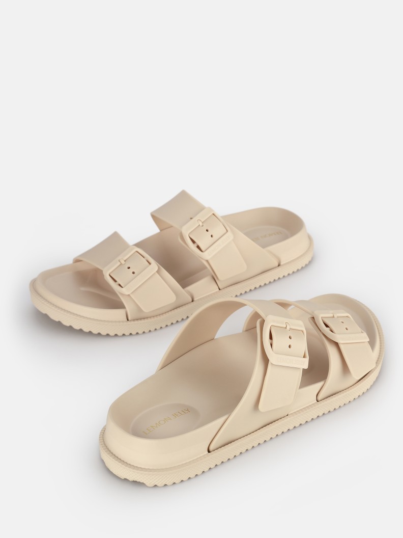 Lemon Jelly Metallic Sandals with Buckles Giulietta Warm Grey - 10023129