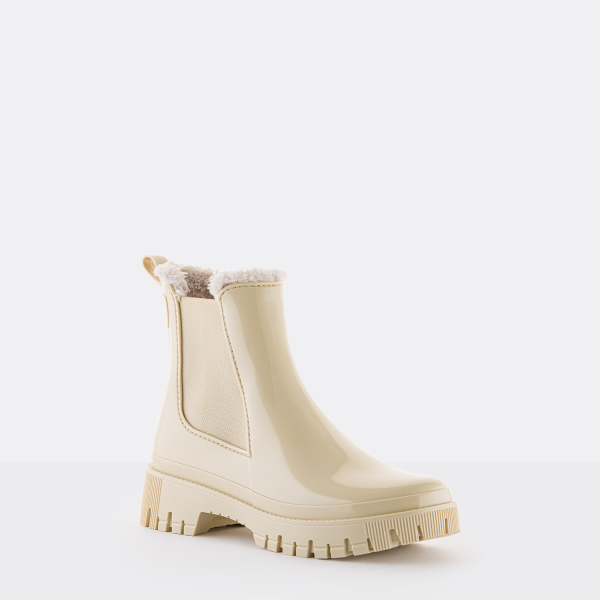 Vegan White ankle boots with fur Colden Oat Milk ankle boots - 10023684