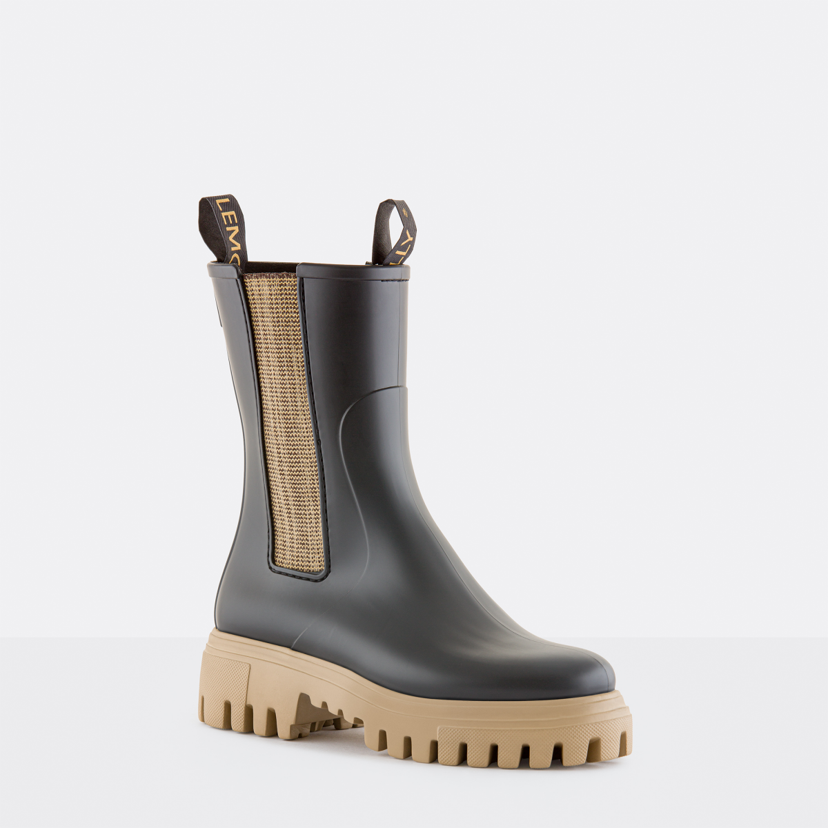 Vegan Womens mid calf black boots MILENA 01 | Lemon Jelly Boots - 10021324