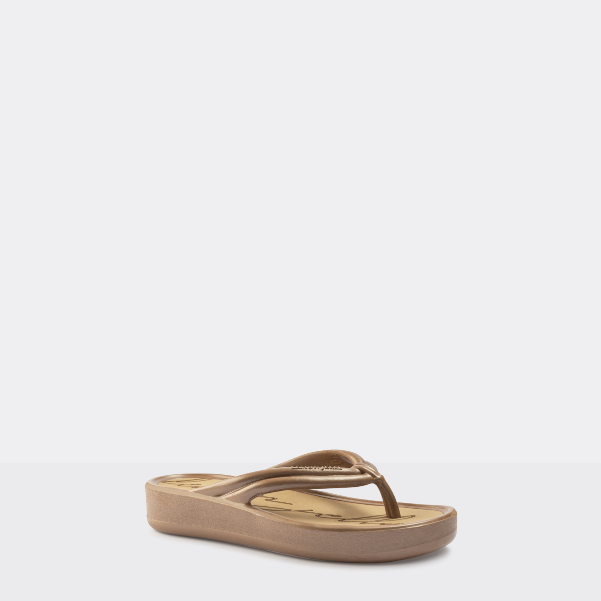 Lemon Jelly Women Slides | Vegan Brown Platform Flip Flop MARÉ 04 ...